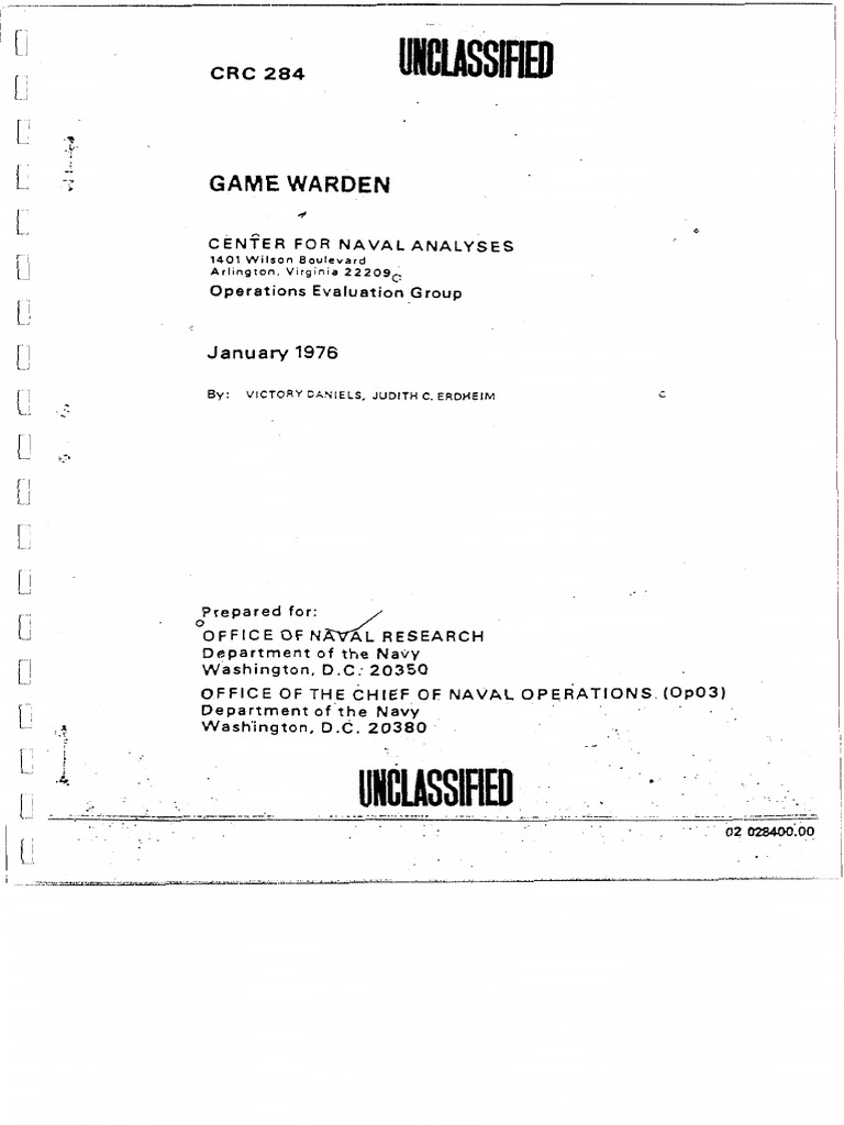 Game Warden PDF | PDF | Defense Intelligence Agency | Military Organization