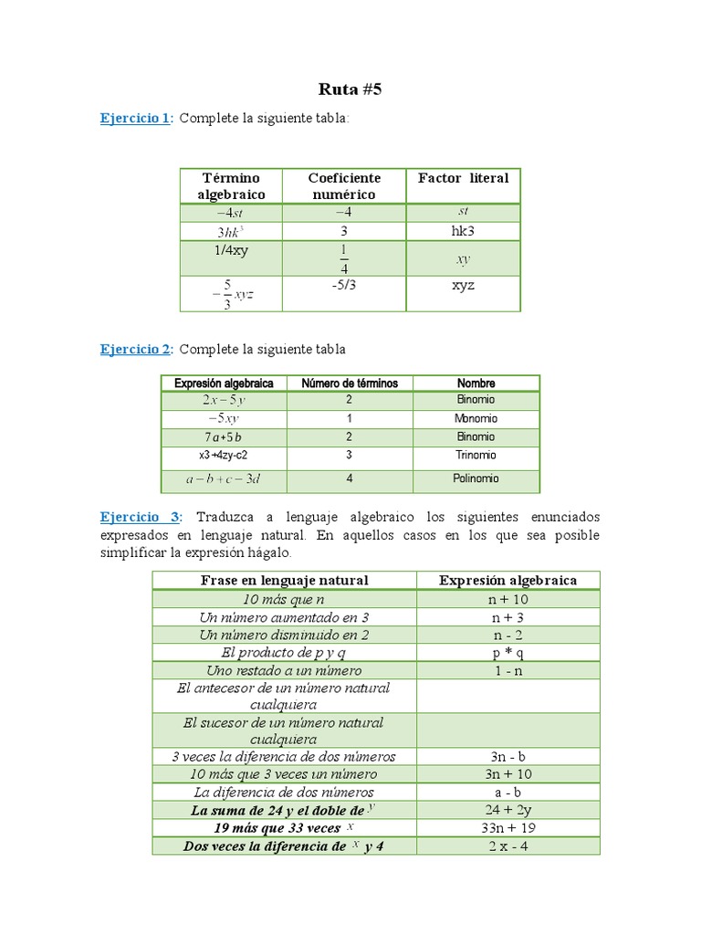 Ruta #5: Ejercicio 1 | PDF | Matemática Elemental | Algoritmos