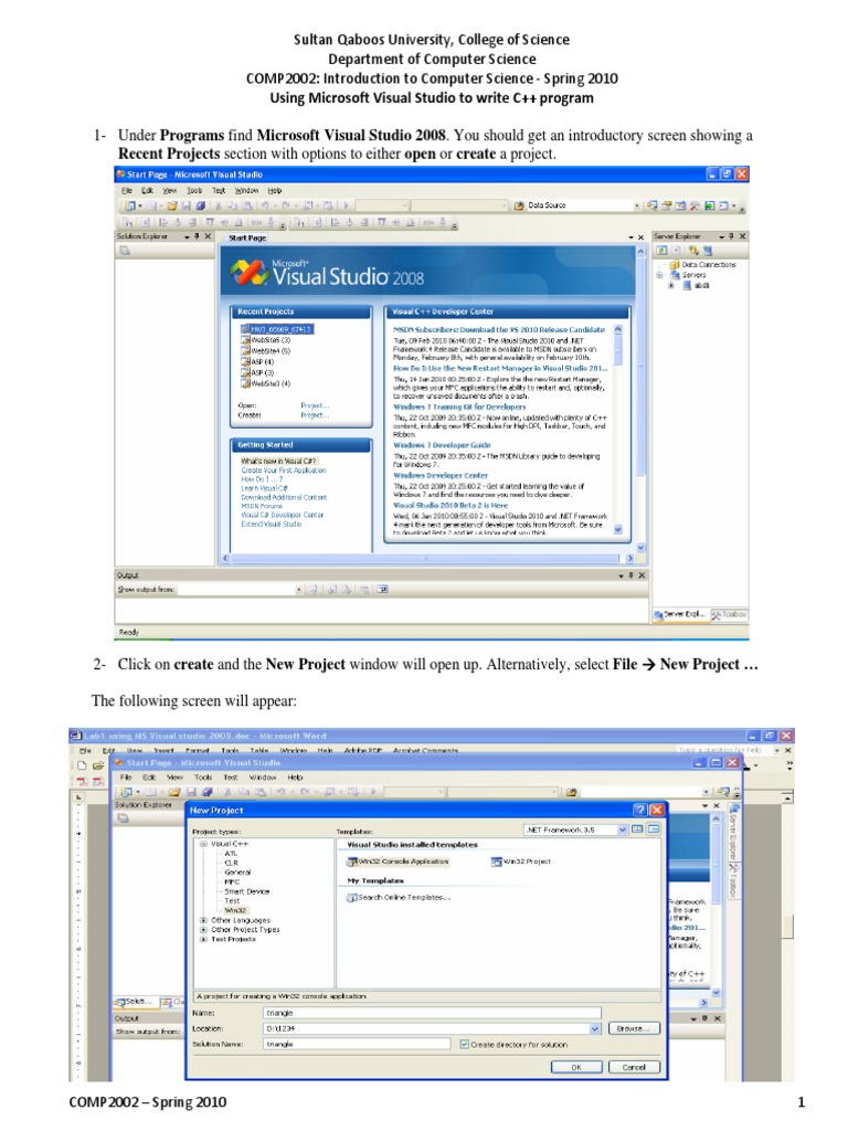 COMP2002 Using MS Visual Studio 2008 PDF | PDF | Directory (Computing) | Programming