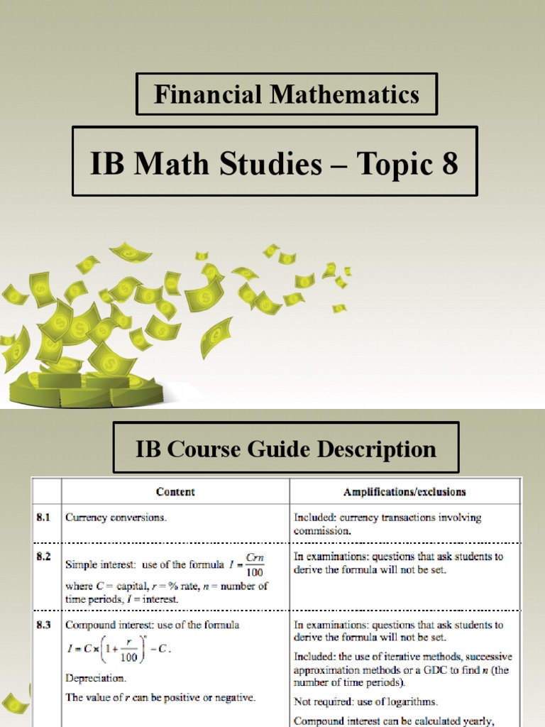 Financial Mathematics IB Math Studies | PDF | Interest | Compound Interest
