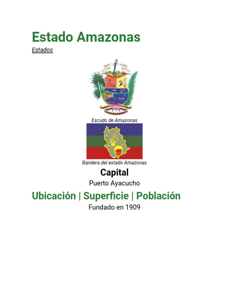 Información sobre el Estado Amazonas | PDF | Ciencias de la Tierra