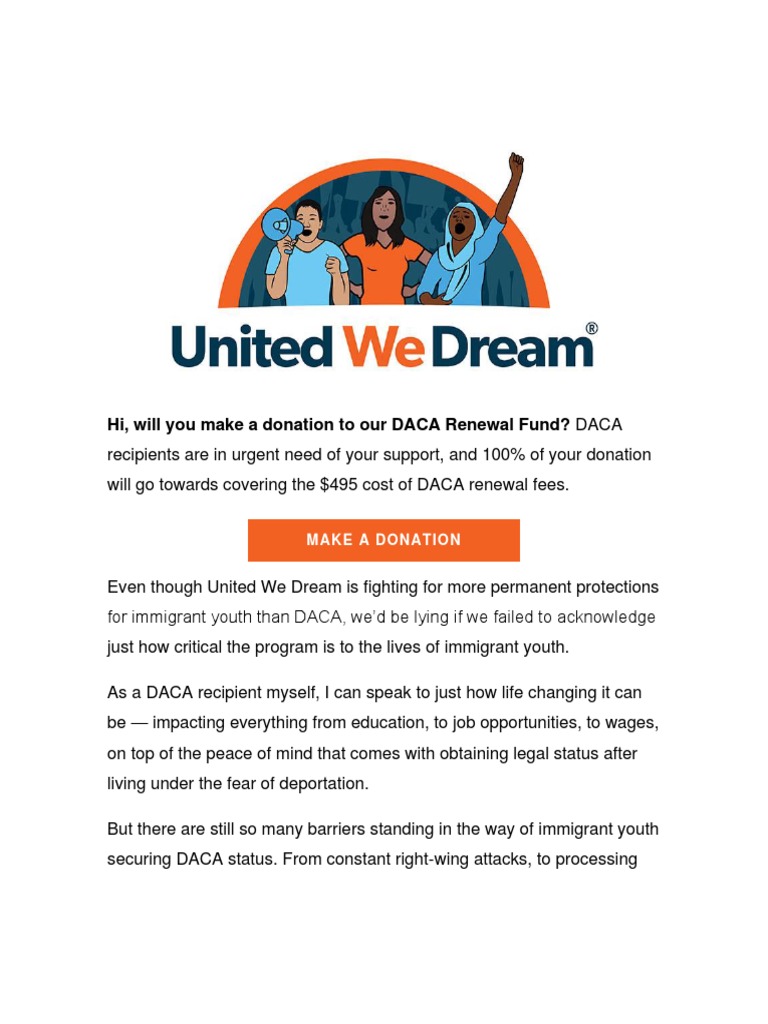 Support DACA Renewal Fund Today | PDF | Politics | Social Science
