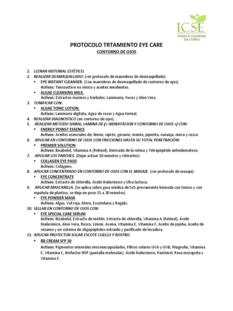 1.-Protocolo Eye Care | PDF