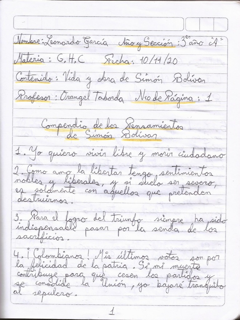 Leonardo Garcia 3a Pensamientos PDF | PDF