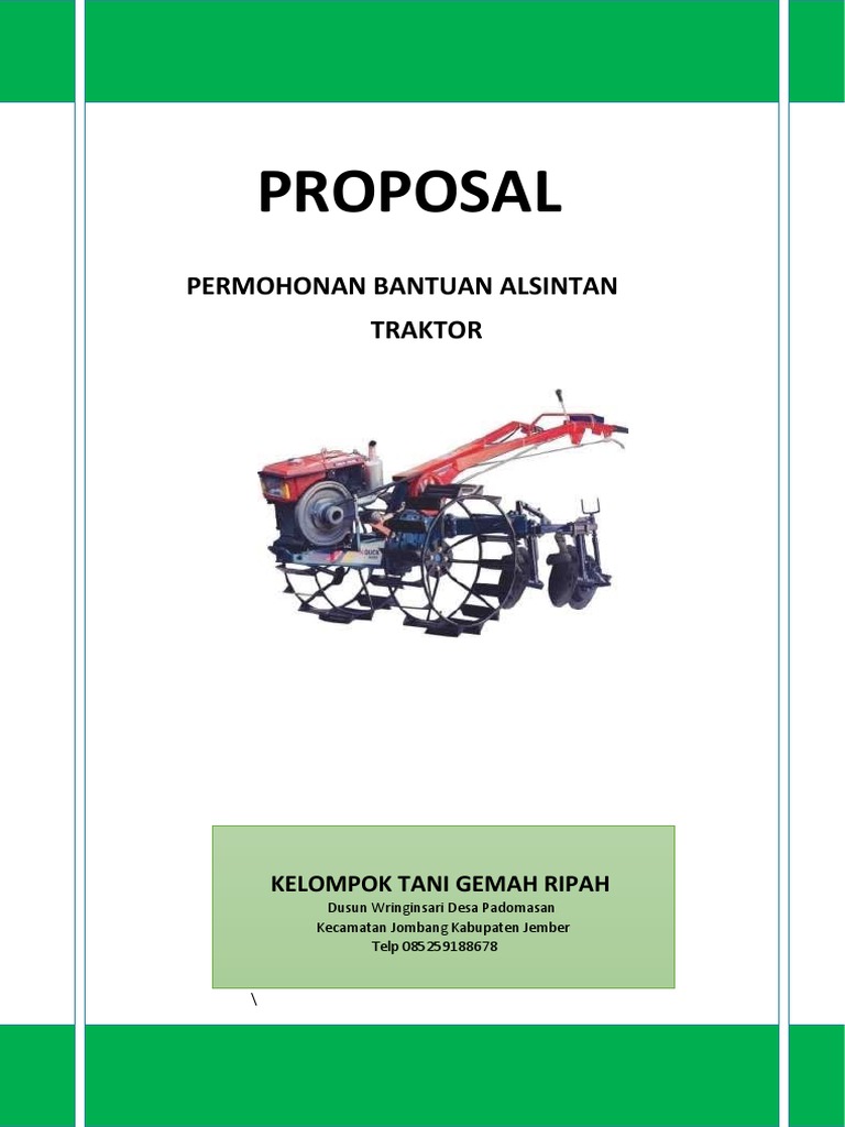 Proposal Alsintan Hand Traktor | PDF | Teknologi & Rekayasa