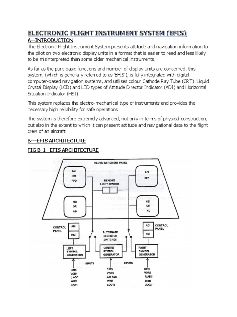 Electronic Flight Instrument System (Efis) - Sum | PDF | Compass ...