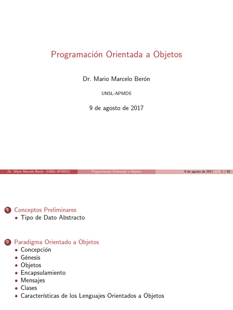 T1-Tipo de Dato Abstracto e Introducción A La Programación Orientada A Objetos - 2 | PDF ...