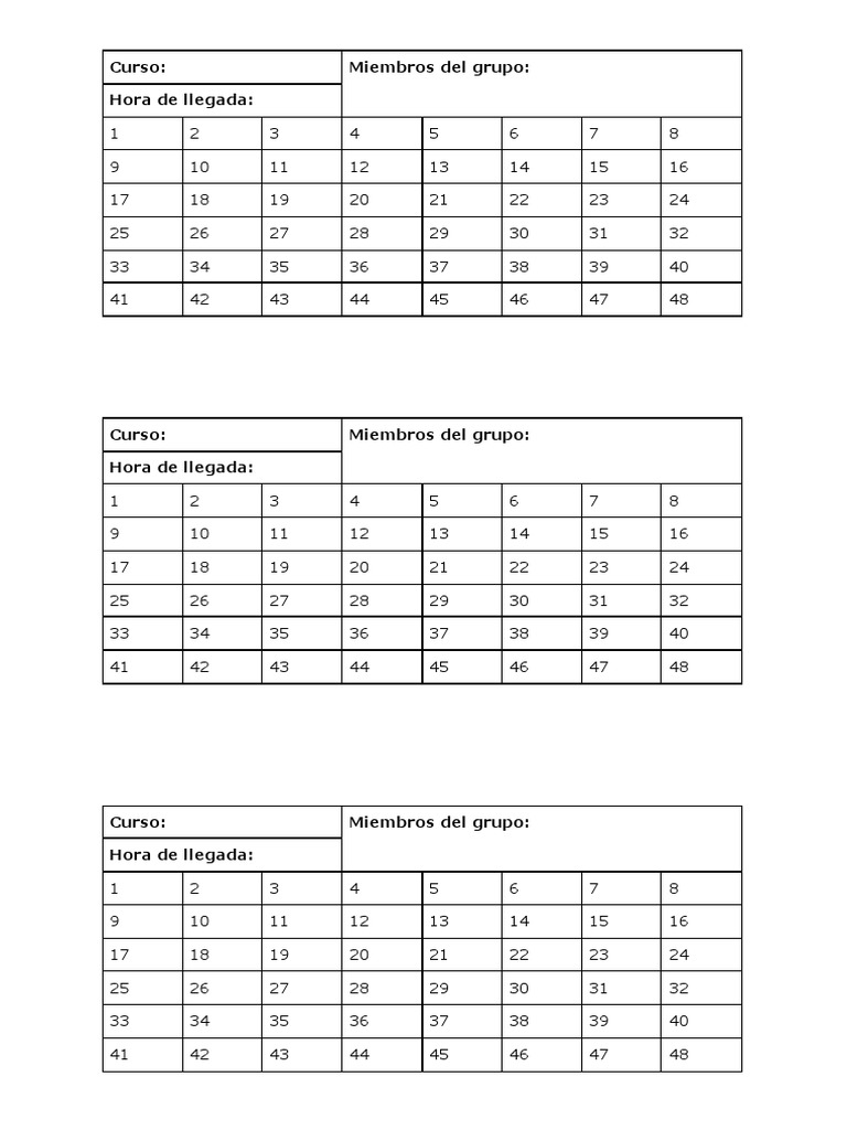 Hojas De Control Orientación Pdf 2725