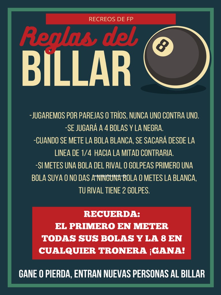 Reglas para Jugar Al Billar | PDF