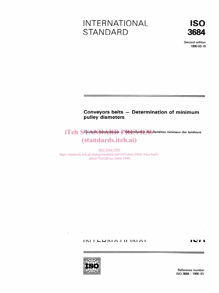 Iso 3684 1990 | PDF | Belt (Mechanical) | International Organization For Standardization