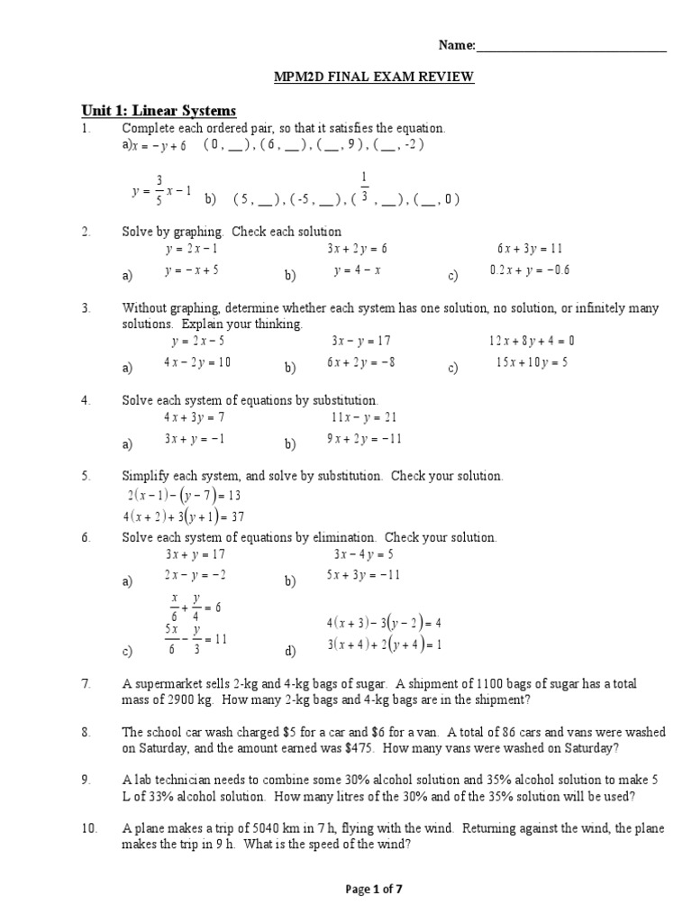 2023 Math Final Exam Review | Download Free PDF | Mathematics | Elementary Mathematics