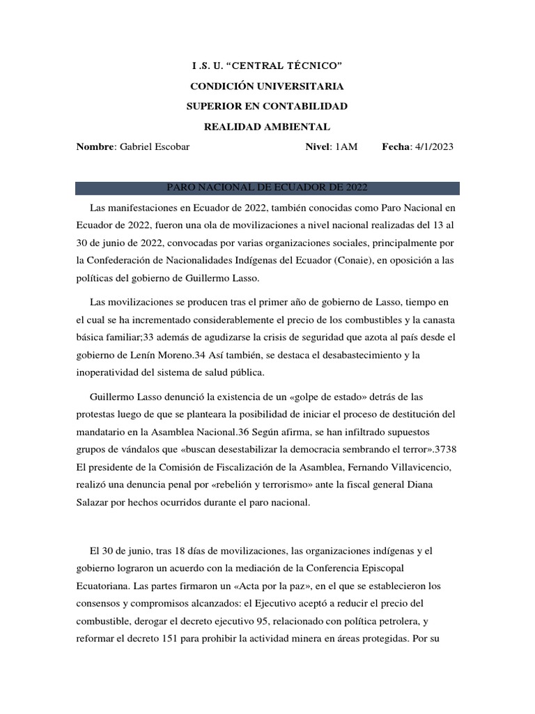 Gabriel Escobar - Contabilidad - 1AM - Problemática | PDF | Economias