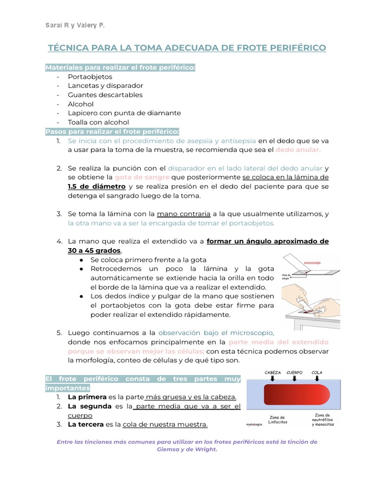 Técnica frote periférico sangre | PDF
