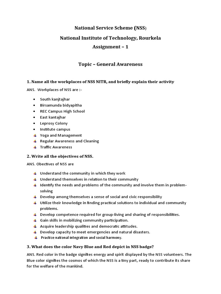 NSS Activities and NIT Rourkela Overview | PDF