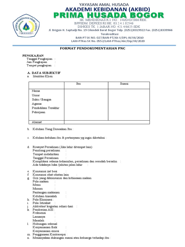 FORMAT PENDOKUMENTASIAN PNC | PDF