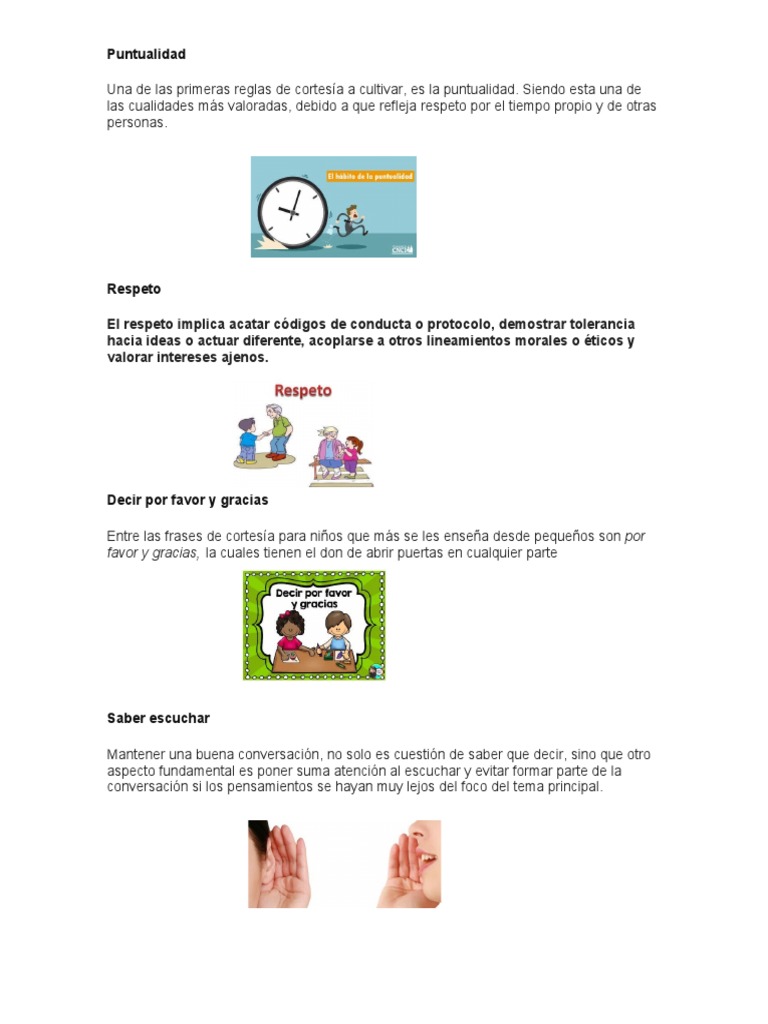 Normas de Cortesia Con Definicion | PDF