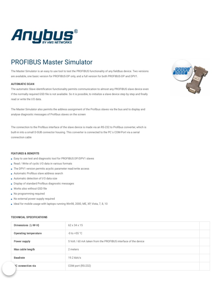 PROFIBUS Master Simulator | PDF | Personal Computers | Computer Networking