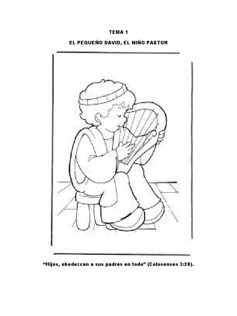 David, el niño pastor para colorear | PDF