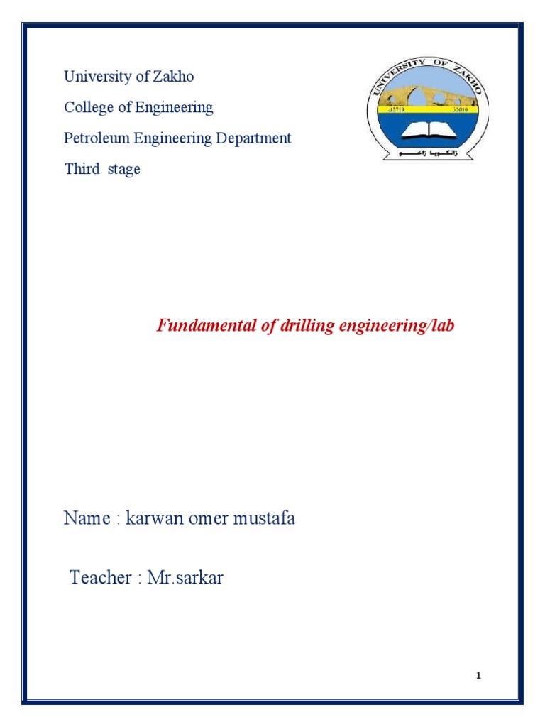 Fundamentals of Drilling Mud: A Laboratory Report on the Composition ...