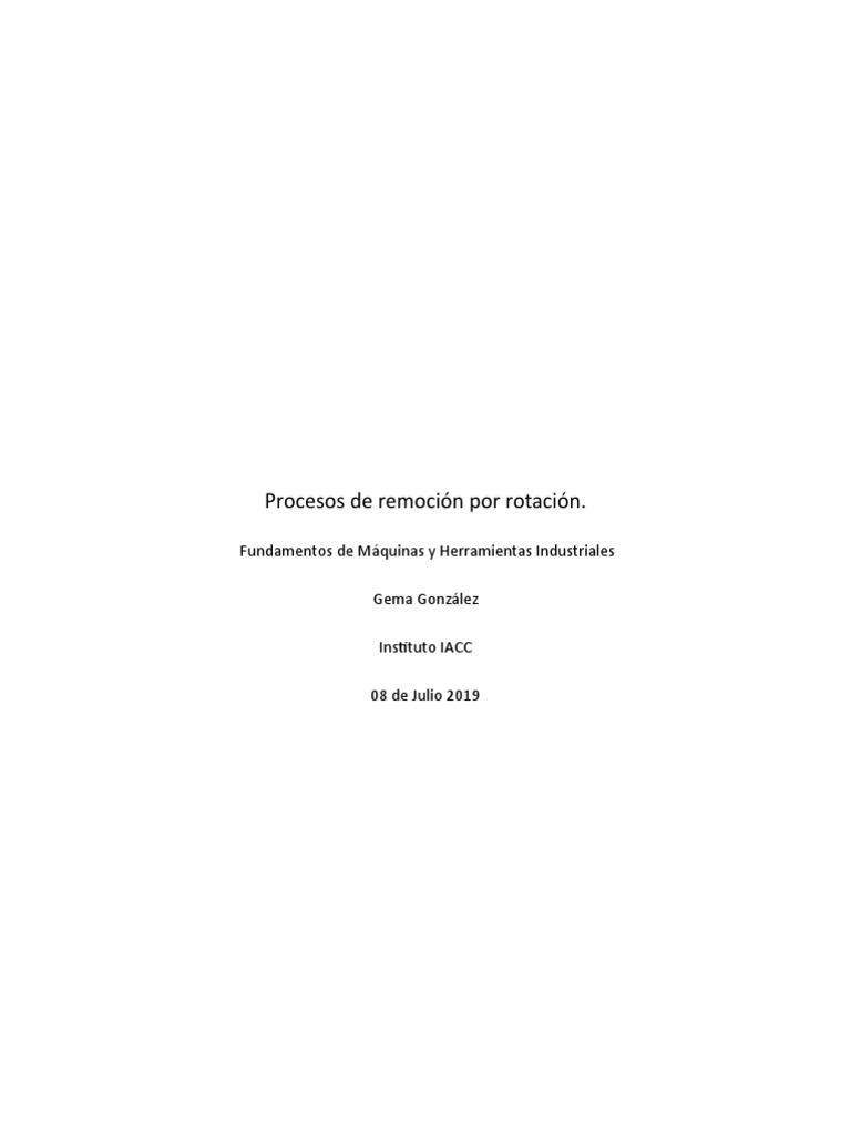 Gema González. Semana 4. Fundamentos de Máquinas y Herramientas | PDF ...