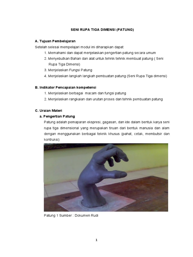 Modul Seni Rupa 3 Dimensi | PDF