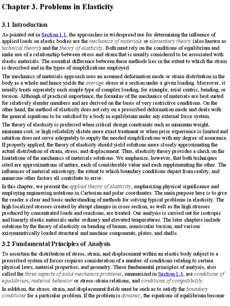 Capitulo 4 - Elasticidad Bidimensional PDF | PDF | Stress (Mechanics) | Elasticity (Physics)