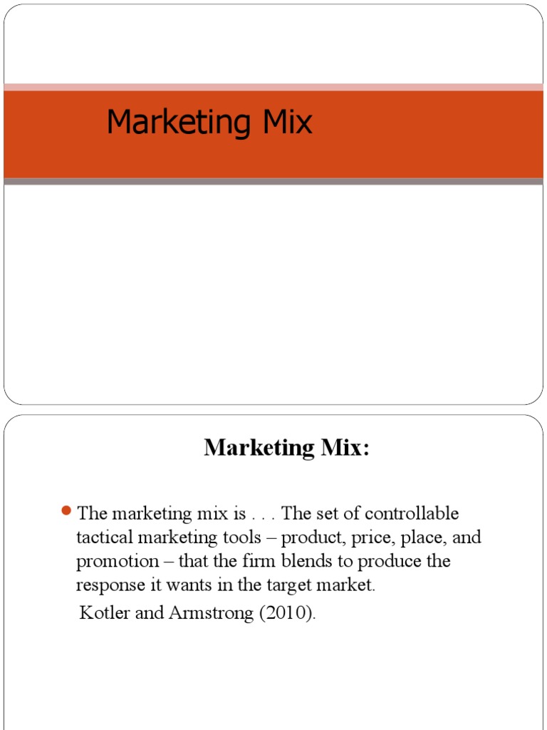 Marketing Mix | PDF | Marketing | Market (Economics)