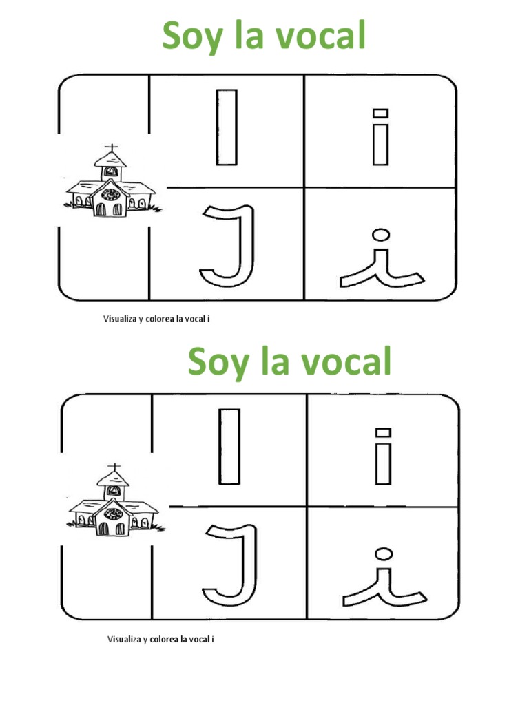 Colorea la Vocal I: Actividad Infantil | PDF