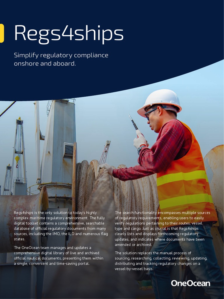 OneOcean Regs4ships Leaflet 2022 210x297mm | PDF | Regulatory ...