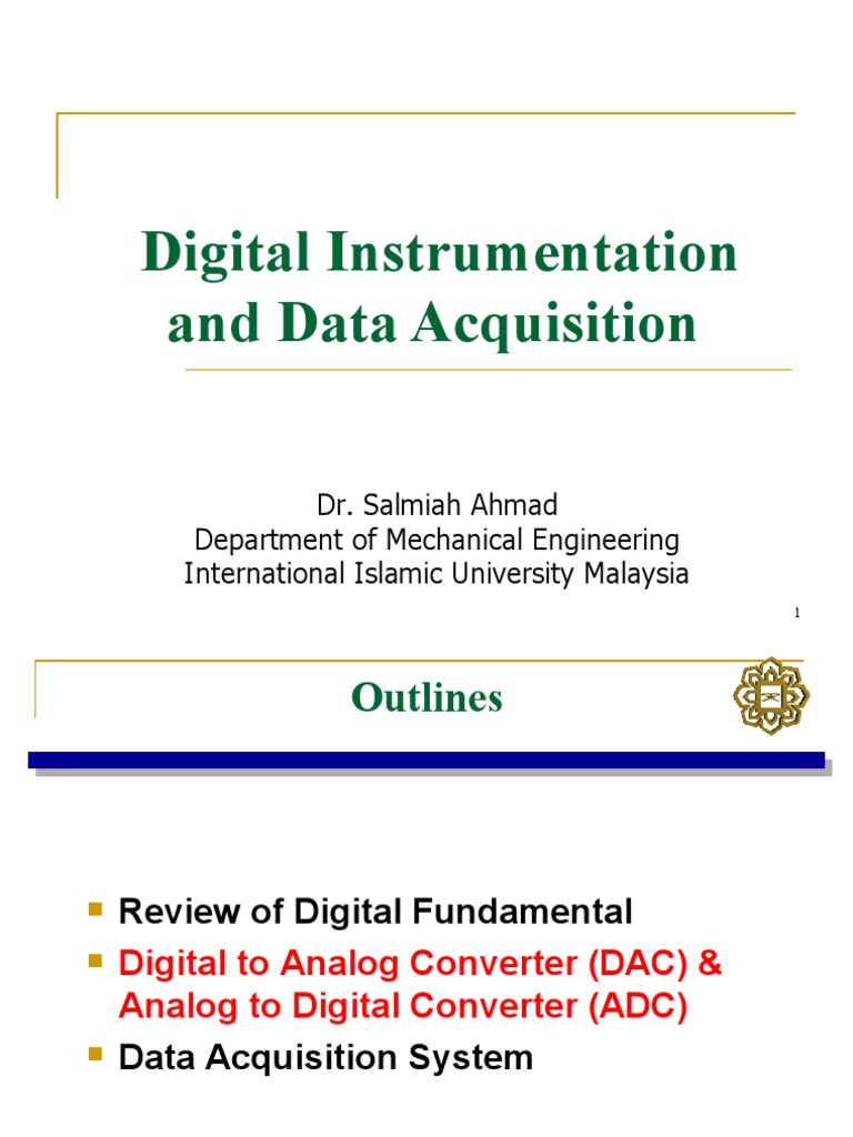 MECH 3211 Lecture 9 - Digital Instrumentation - 2 | PDF | Analog To ...