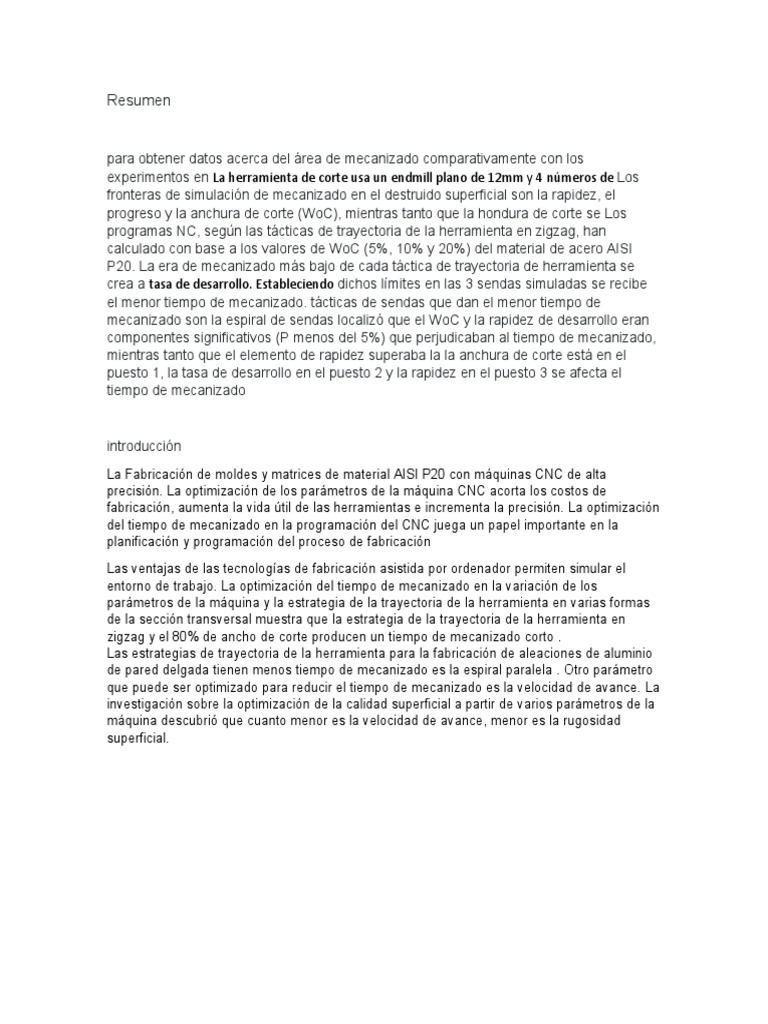 CNC Resumen e Introduccion | PDF