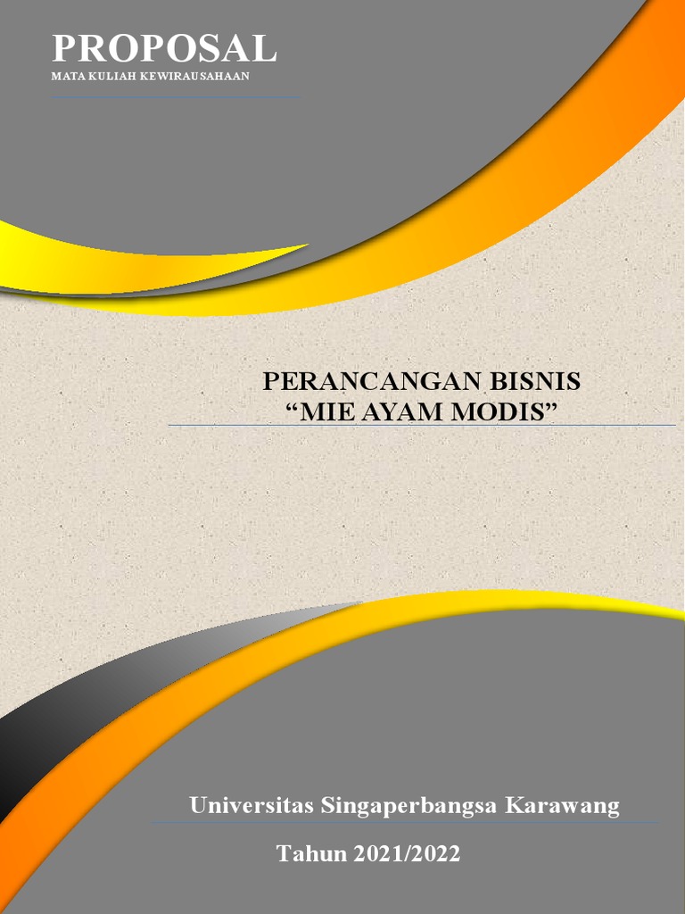 Proposal Bisnis Mie Ayam Modis 2023 | PDF | Karier & Perkembangan
