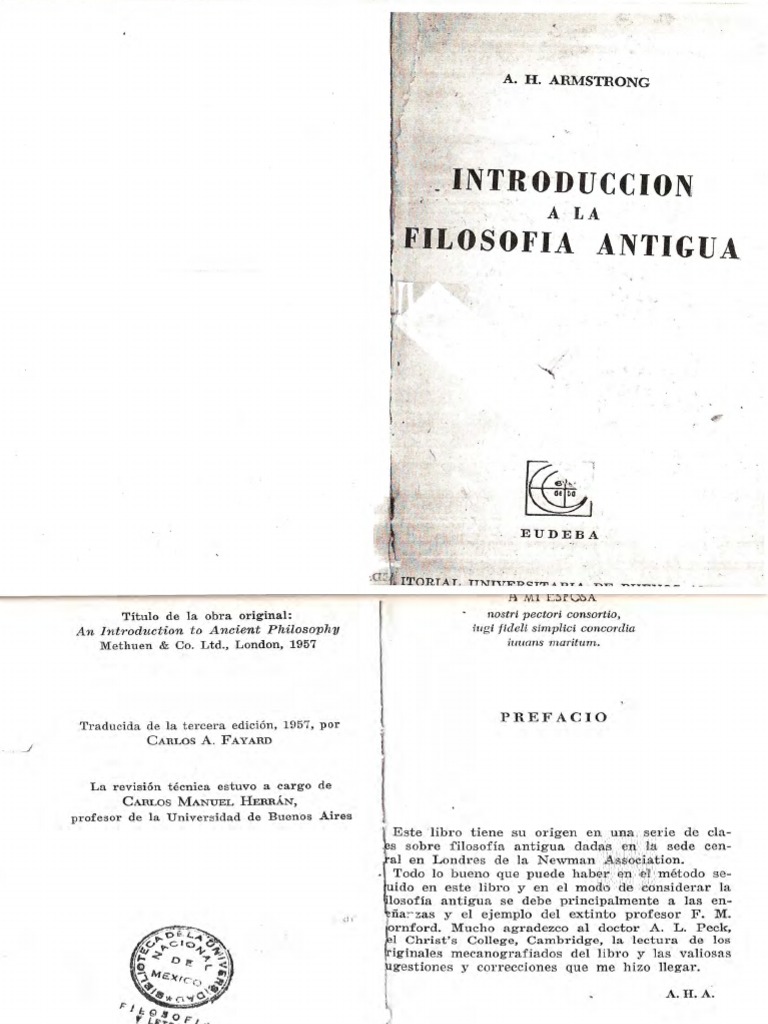 Armstrong A H - Introduccion A La Filosofia Antigua | PDF