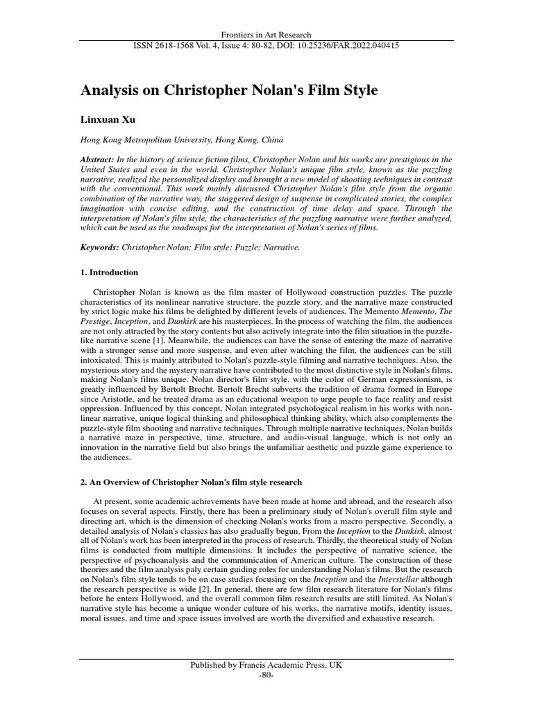 Analyzing Nolan's Nonlinear Film Techniques | PDF | Narrative | Thought