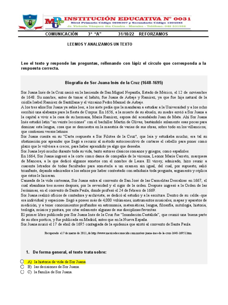 Lecturas Con Preguntas y Respuestas | PDF