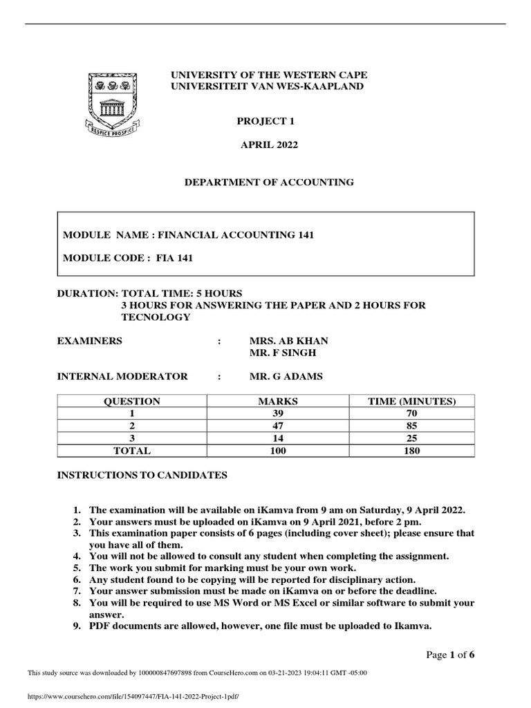 Financial Accounting Project Covers Key Concepts | PDF | Expense ...