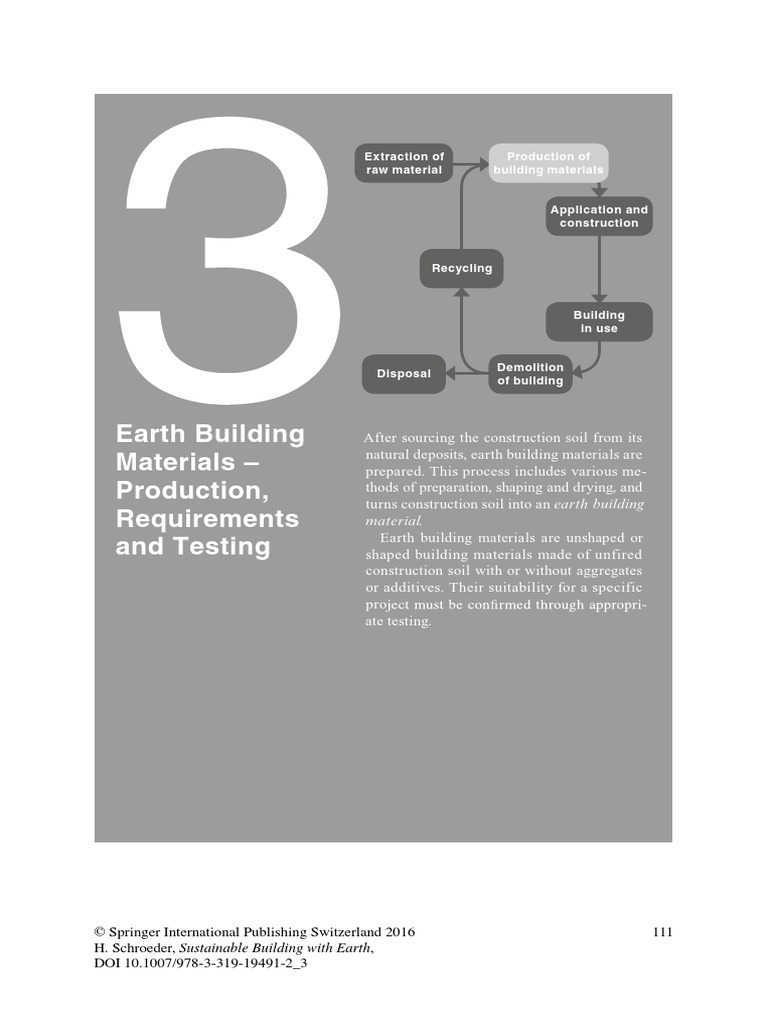 Earth Building Materials - Production, Requirements and Testing | PDF ...