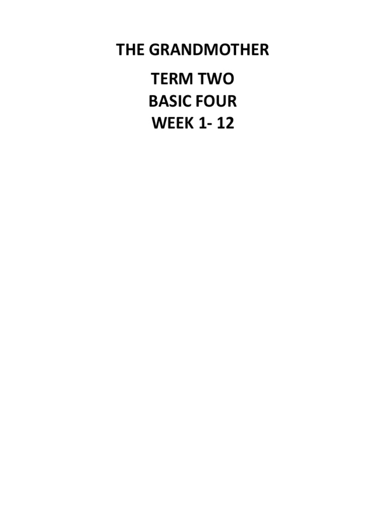 Term Two Basic Four Week 1 12 Pdf Word Learning