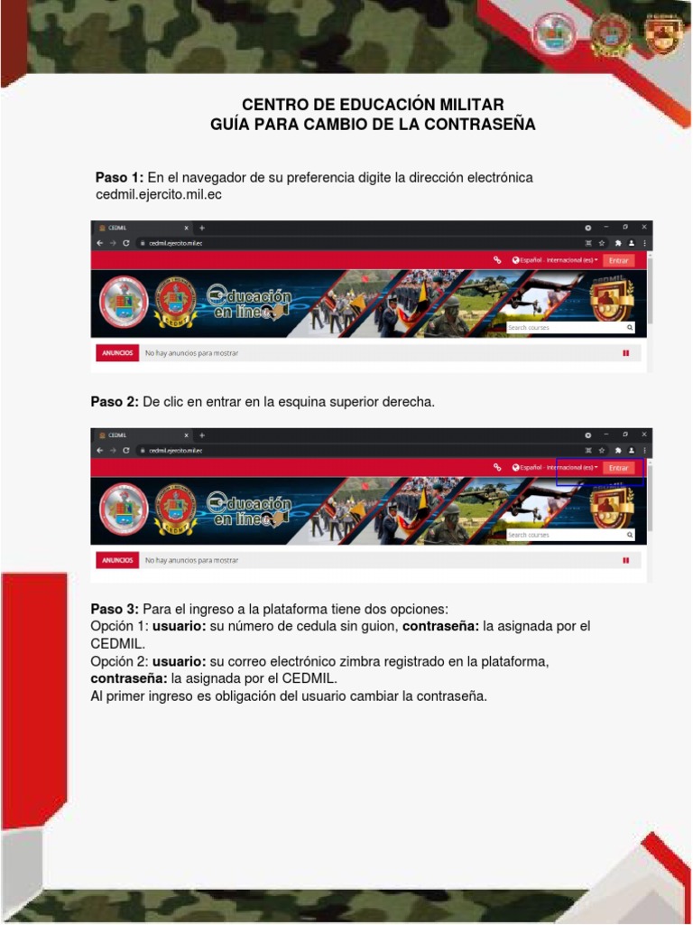 Guia Cambio de La Contraseña 2023 | PDF