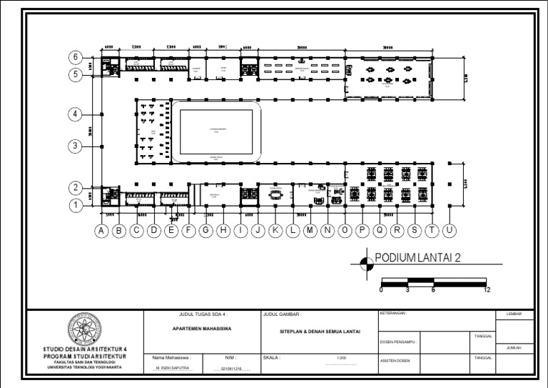 Denah Podium Apartemen Mahasiswa | PDF
