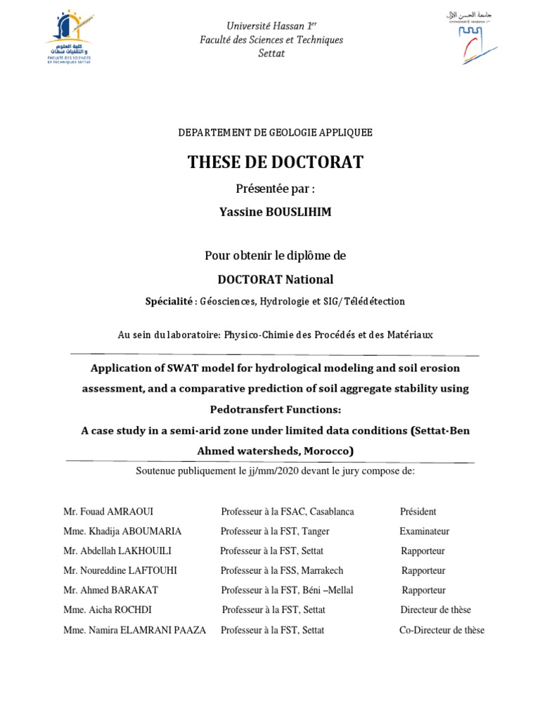 These Yassine Bouslihim PDF | PDF | Hydrology | Soil