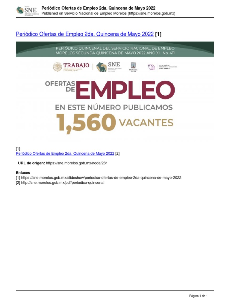 servicio_nacional_de_empleo_morelos_-_periodico_ofertas_de_empleo_2da ...