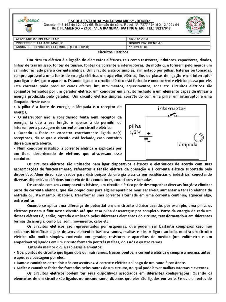 Circuitos Elétricos | PDF | Rede elétrica | Eletricidade