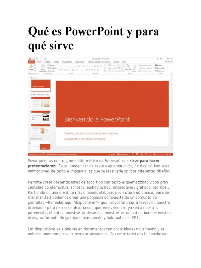 Qué Es PowerPoint y para Qué Sirve | PDF | Microsoft PowerPoint | Imagen