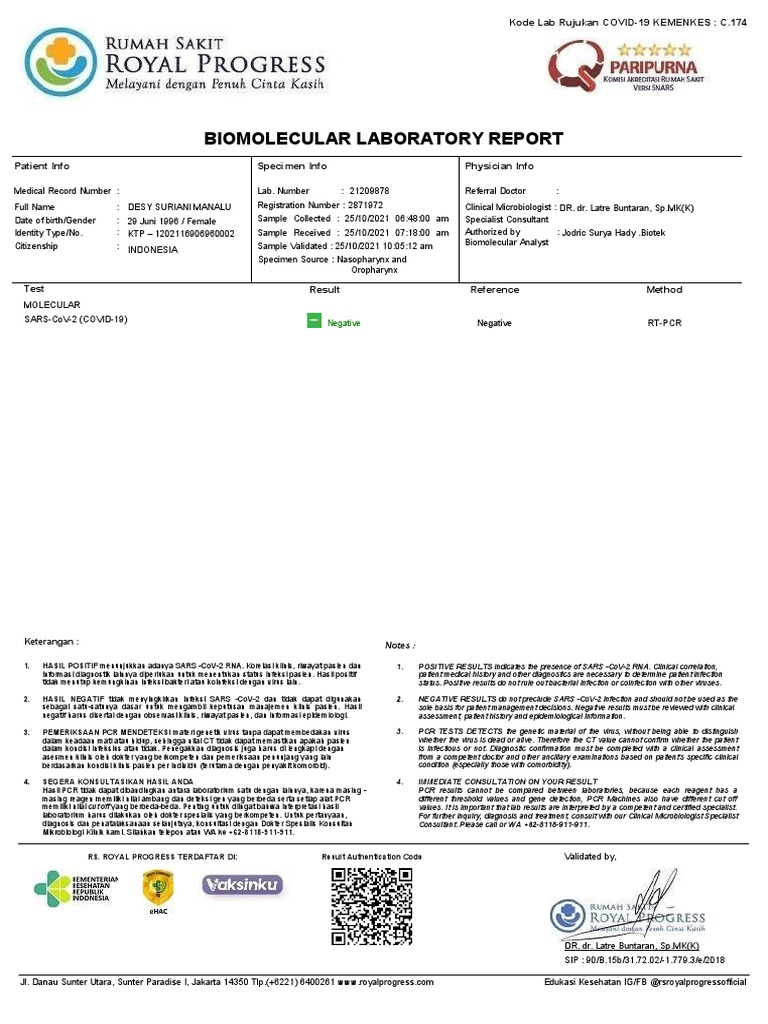 Lab-Result - Ronal Saisayado - 2871970 - 21209876 | PDF