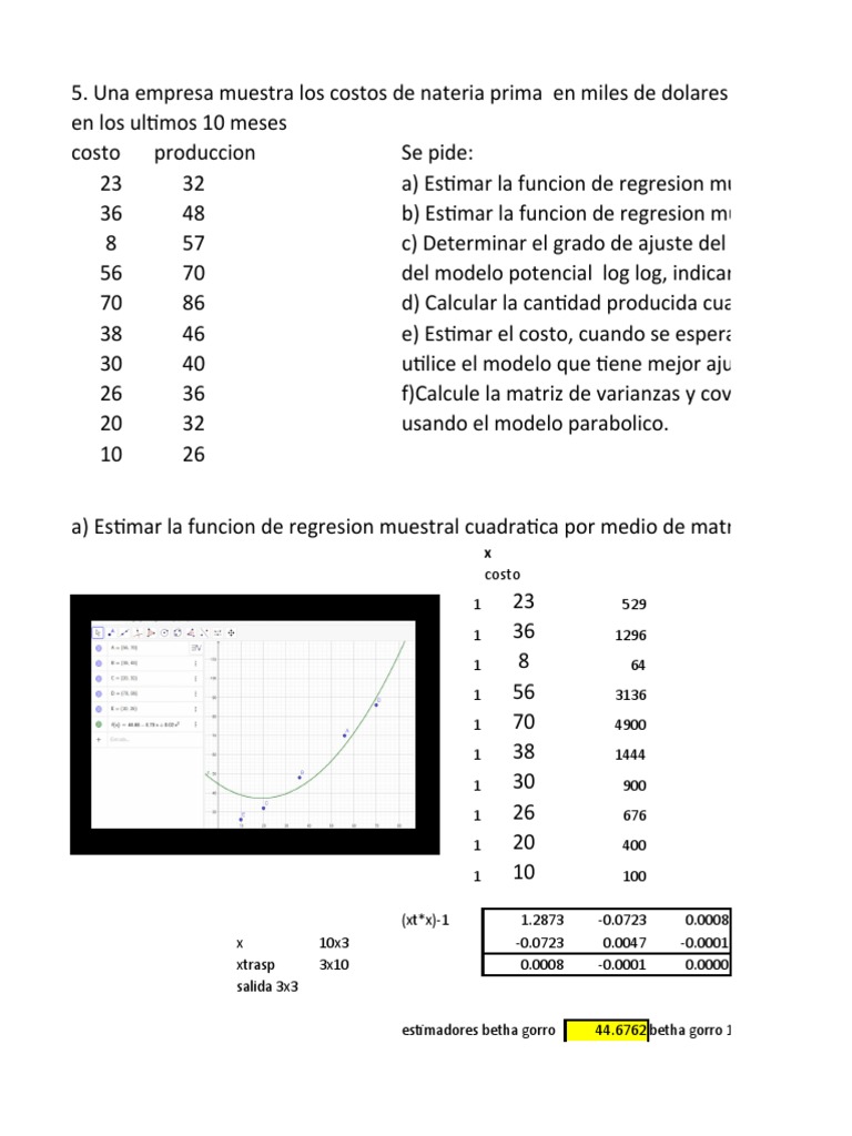 Ejercicios de Econometria Resuelto | PDF | Análisis estadístico | Enseñanza de matemática