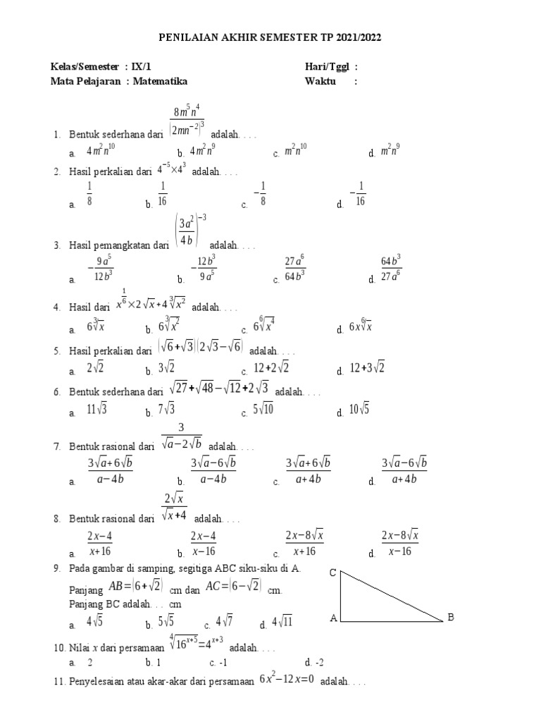 Matematika Kelas IX | PDF
