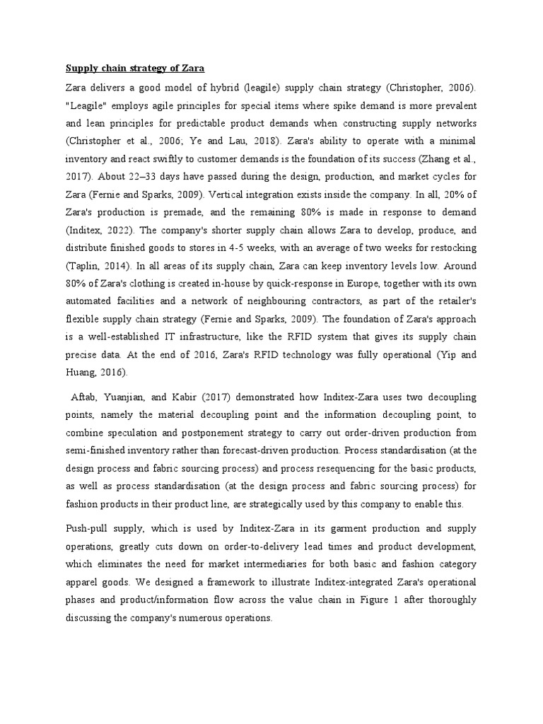 Supply Chain Strategy of Zara | PDF | Supply Chain | Business Process