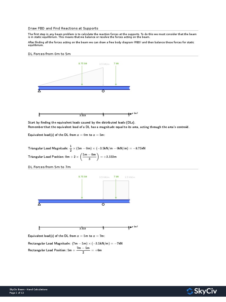 SkyCiv Beam Hand Calculations Guide | PDF | Bending | Beam (Structure)