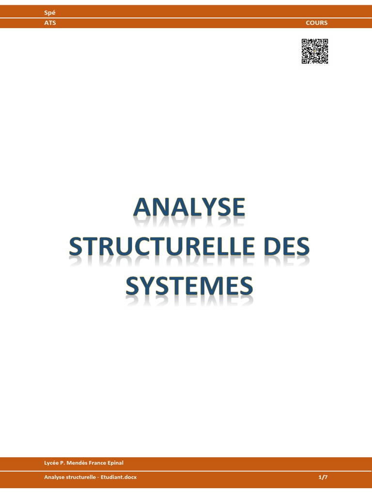 Analyse Structurelle des Systèmes | PDF